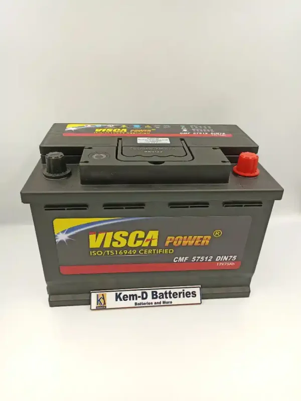 15 Plates Visca Battery 12V 75Ah - KEM-D BATTERIES AND TYRES