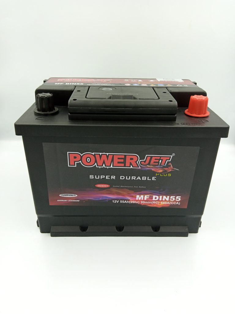 13 Plates Powerjet Battery 12V 55Ah - DIN55 - KEM-D BATTERIES AND TYRES