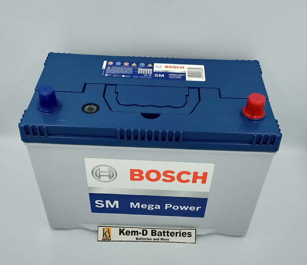17 Plates Bosch Battery 12V 90Ah - 105D31L 105D31R - KEM-D BATTERIES ...