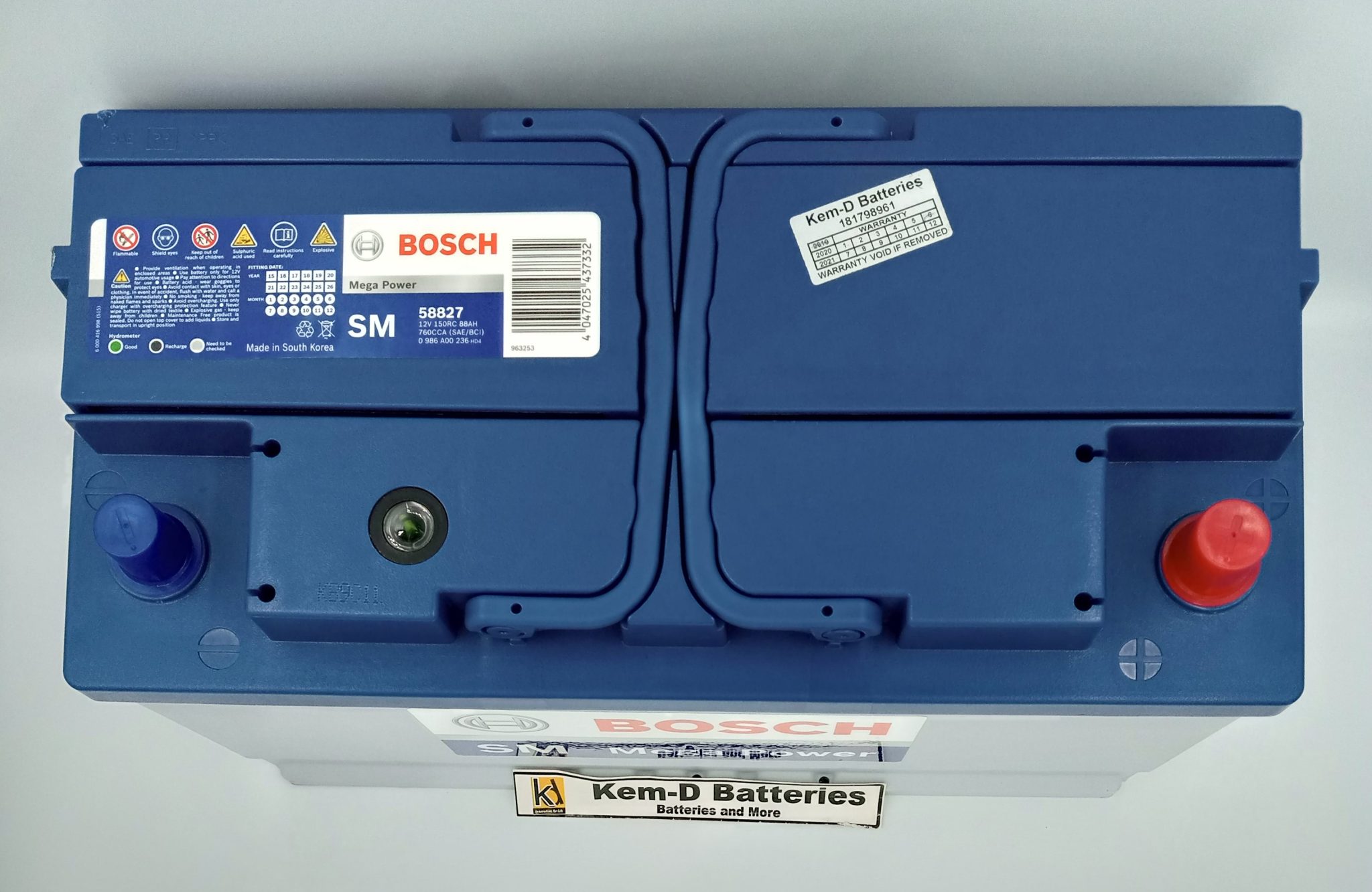 17 Plates Bosch Battery 12V 88Ah - 58827 - KEM-D BATTERIES AND TYRES
